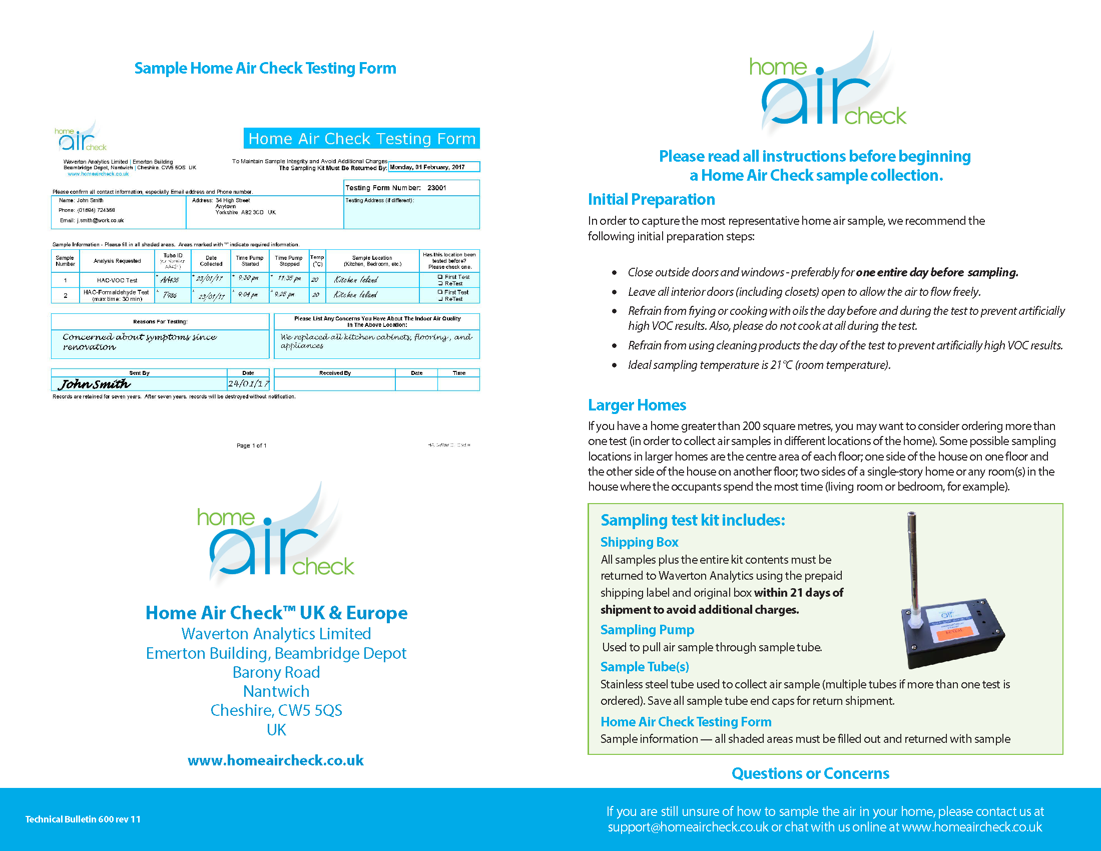 Instructions - Home Air Check